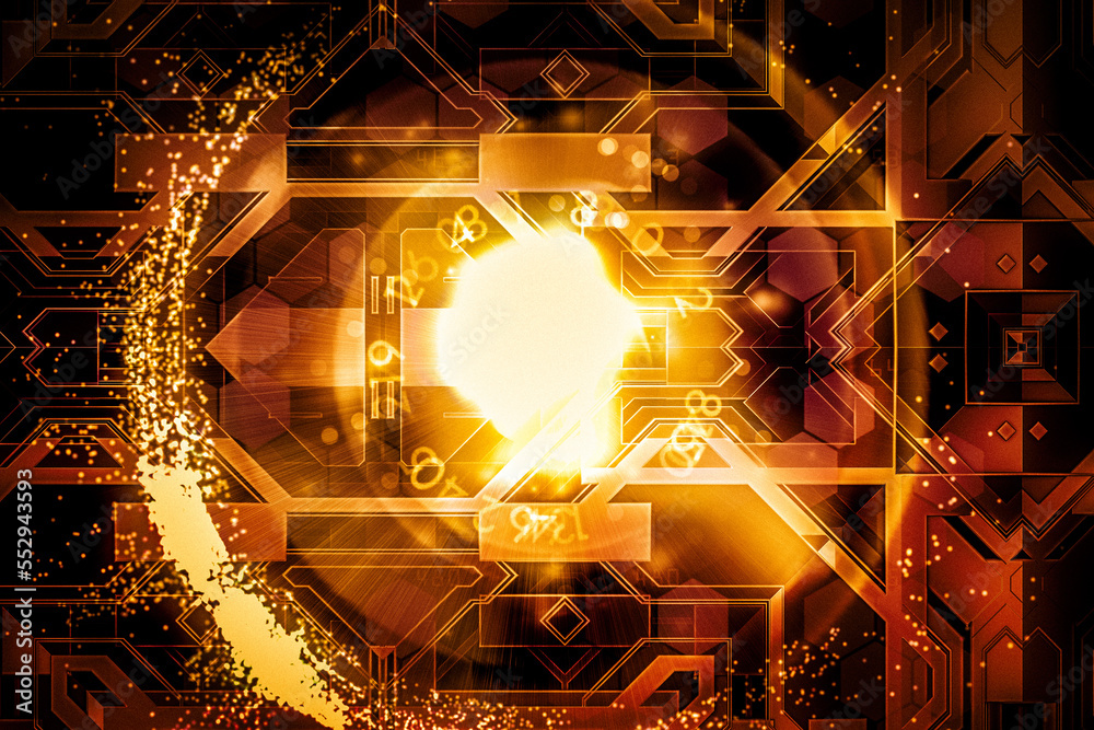 Abstract futuristic techno pattern design, big data visualization ...