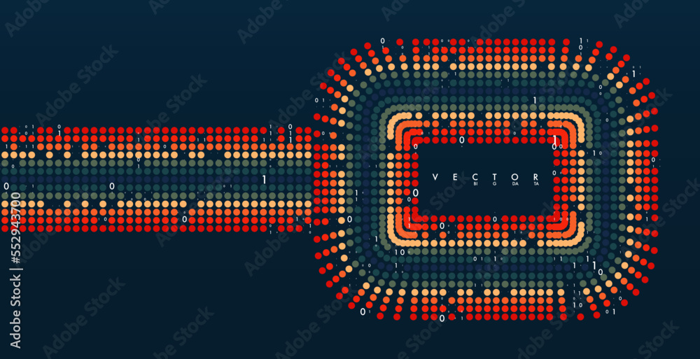 Abstract infographics visualization. Big data code representation ...