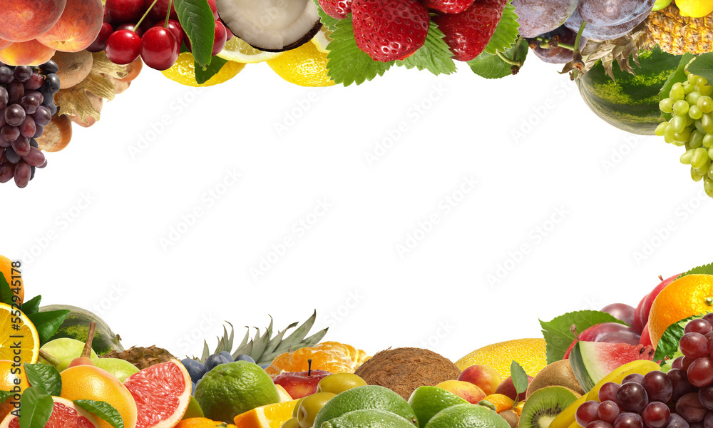 Frame of fruits isolated Stock Photo | Adobe Stock