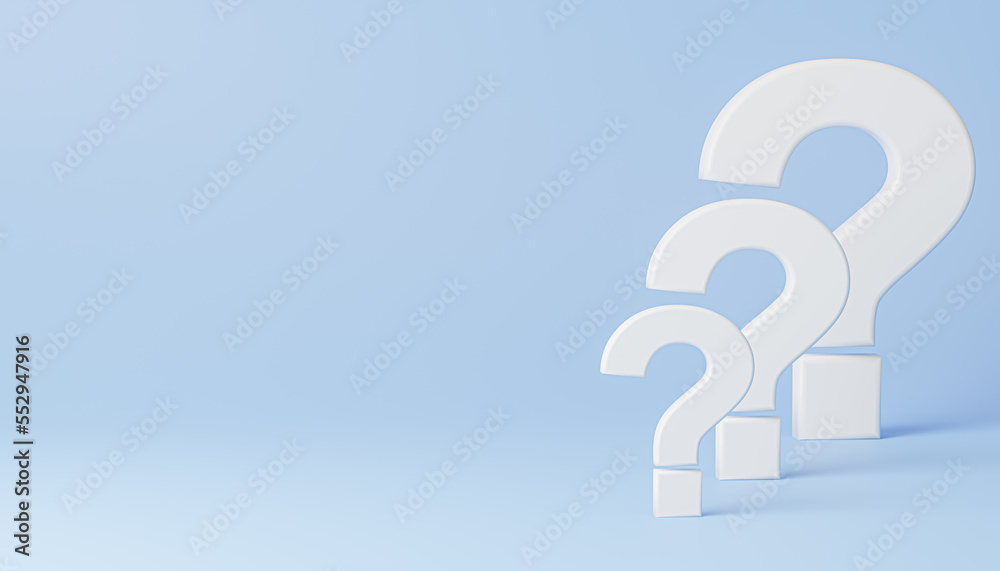 Three Question Marks Background Three Question Mark Symbol On Blue Background Answer Faq