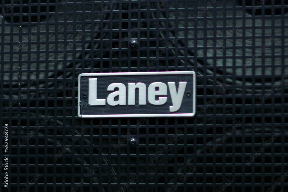 Tyumen, Russia-November 02, 2022: Laney logo Amplification was founded ...