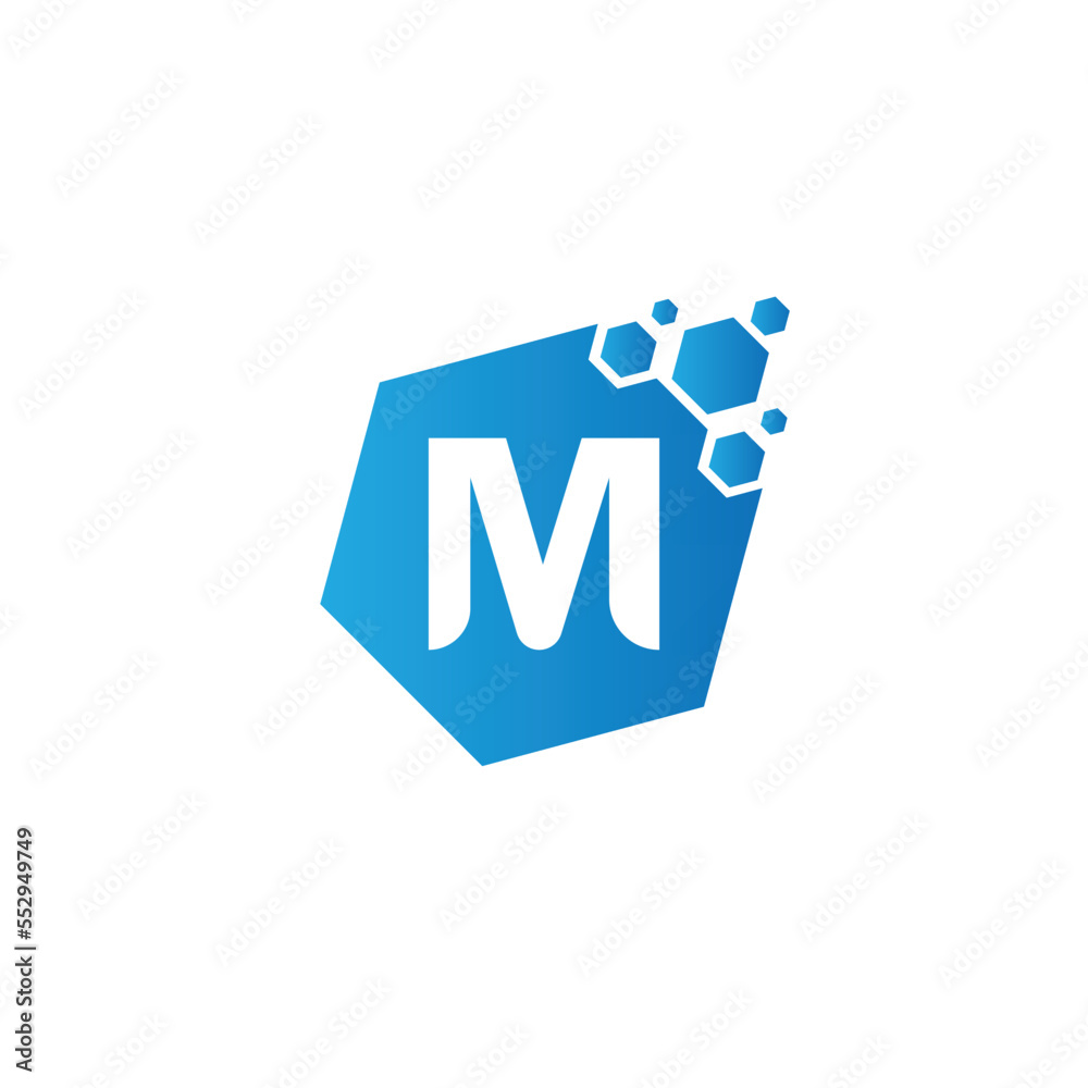 Dots Letter M Logo. M Letter Design Vector with Dots. Stock Vector ...