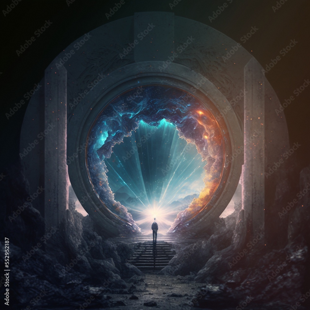 A beautiful portal to another world, a transition to another space, a ...