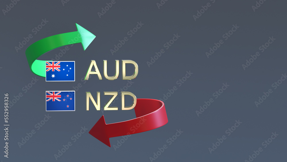Gold-plated AUD and NZD symbols along with the New Zealand and ...
