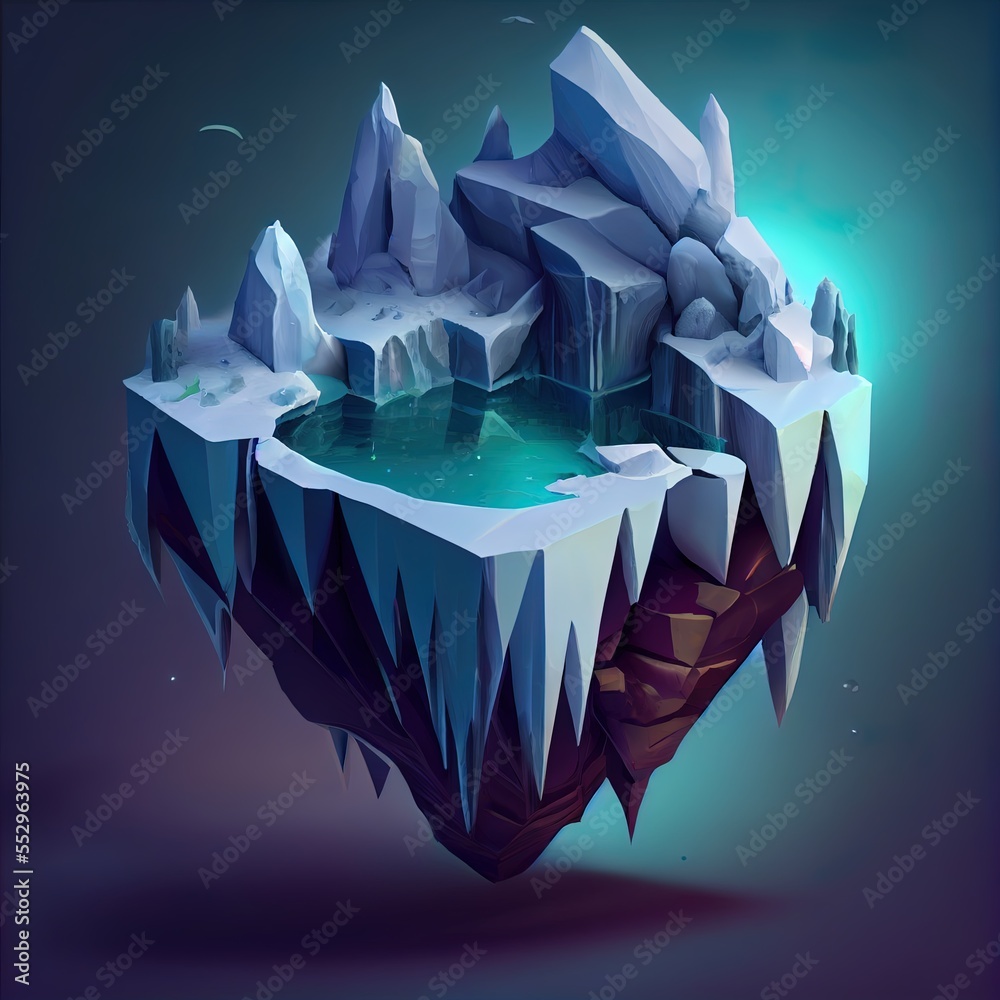 Melting Iceberg Glacier Climat Change - Diorama, Isometric View, Game ...
