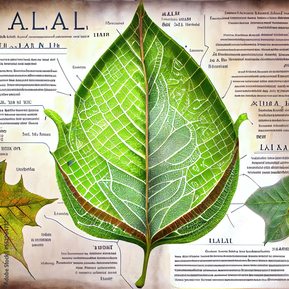 Anatomy of Leaf in Atlas Science Book - Digital Art, Concept Art Stock ...