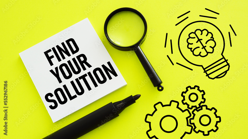 Find your solution is shown using the text Stock Photo | Adobe Stock
