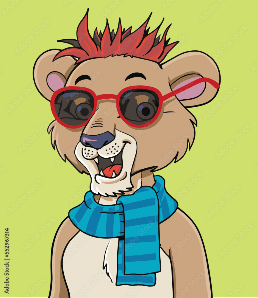 Lion. Cartoon character. Vector illustration. Stock Vector | Adobe Stock