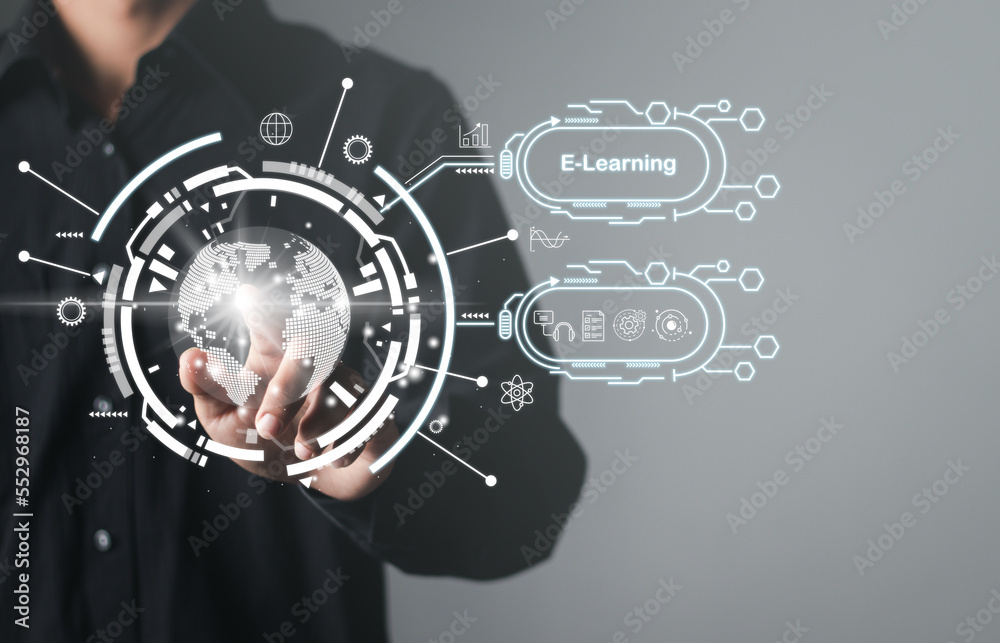 Education on internet, e-learning concept. Education internet ...