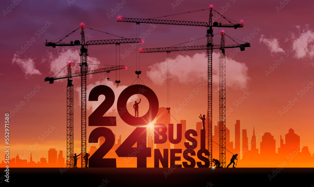Business in the New Year 2024. Vector realistic business finance ...