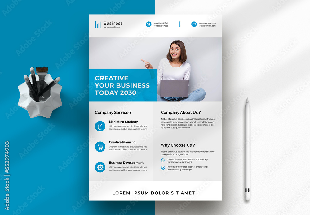 Clean Business Flyer Stock Template | Adobe Stock