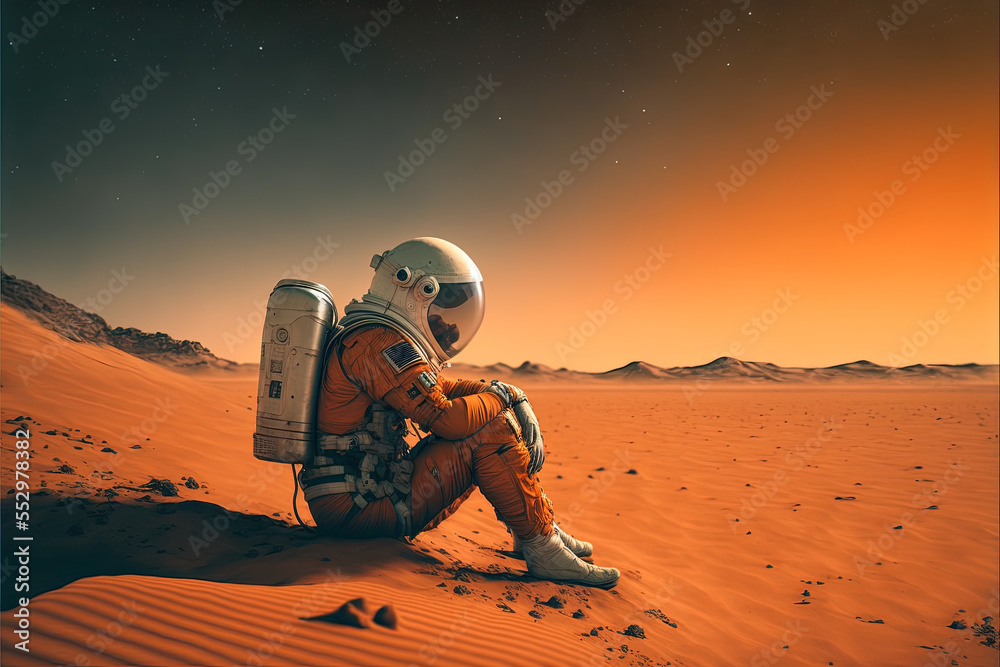 Lonely Astronaut Sitting