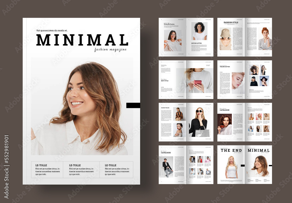 Minimal Fashion Magazine Stock Template | Adobe Stock