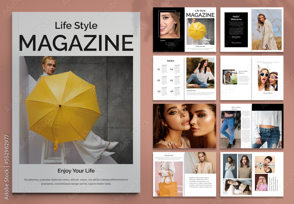 Life Style Magazine Layout Stock Template | Adobe Stock