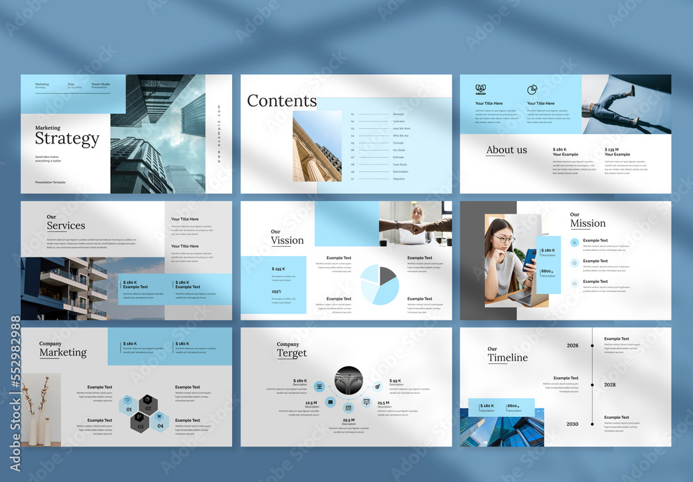 Marketing Strategy Layout Stock Template | Adobe Stock