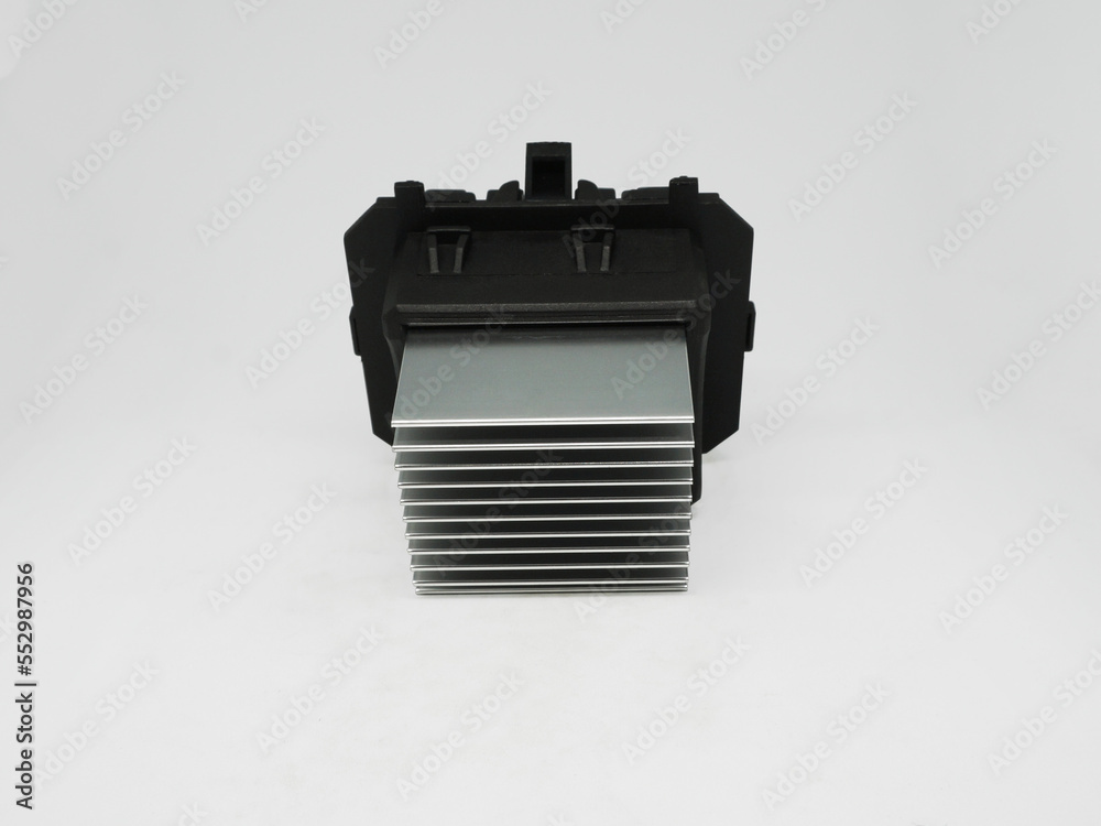 heater fan resistor isolated on white background. automotive engine ...
