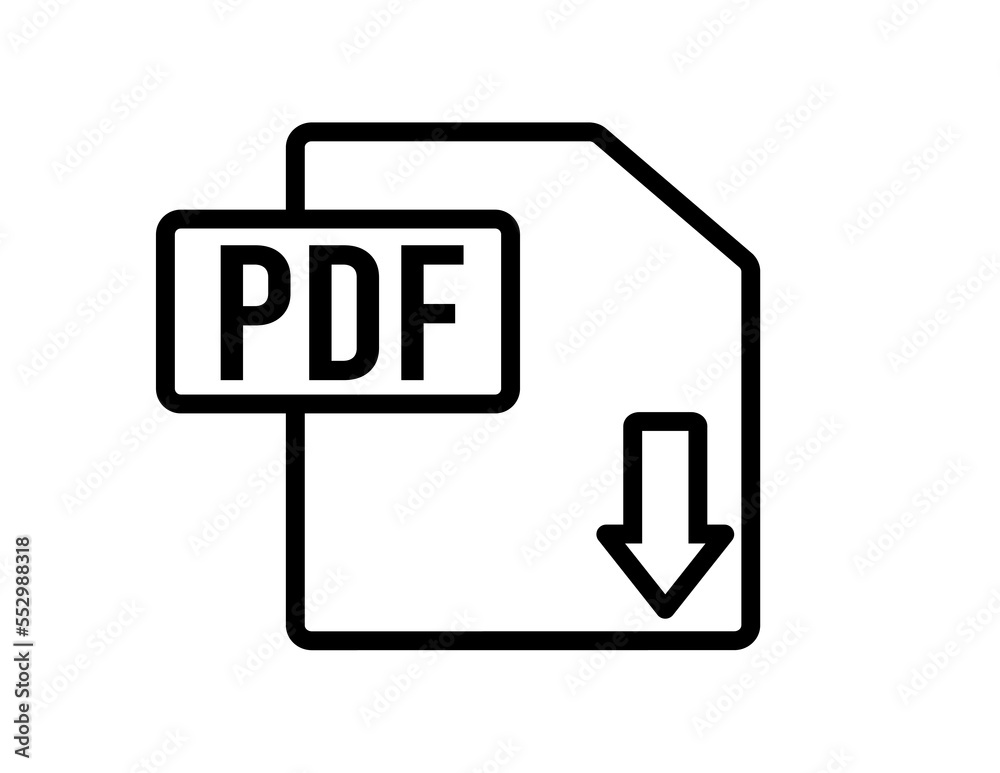 pdf icon. File vector in pdf format for documents and downloads. Black ...