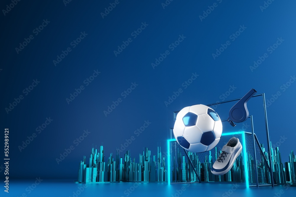 3d football object design. realistic rendering. abstract futuristic ...