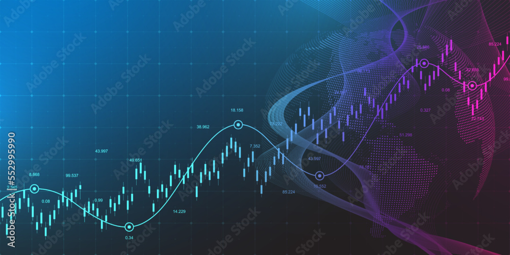 Financial data graph chart background. Business background with ...