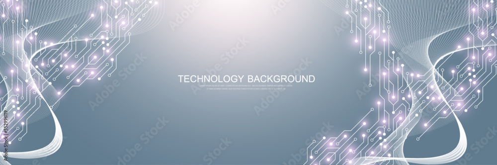 Quantum computing concept. Motherboard computer generated abstract ...