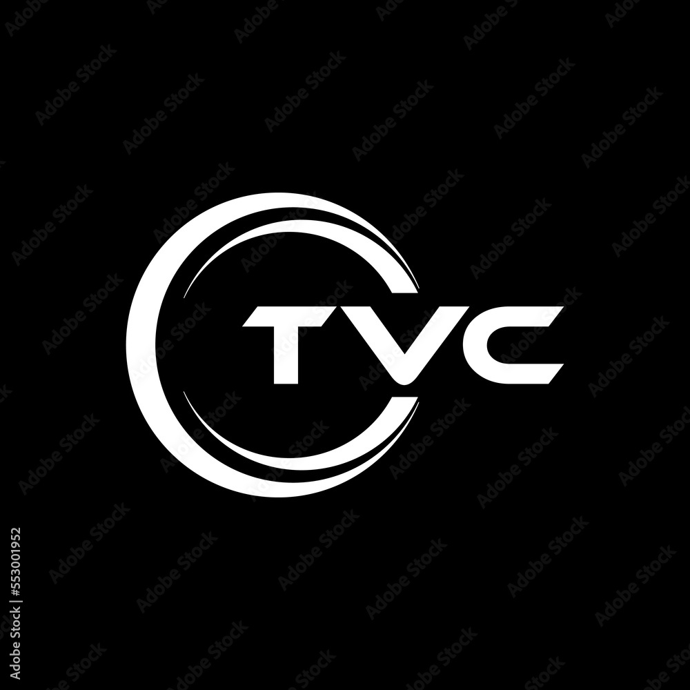 TVC letter logo design with black background in illustrator, cube logo ...