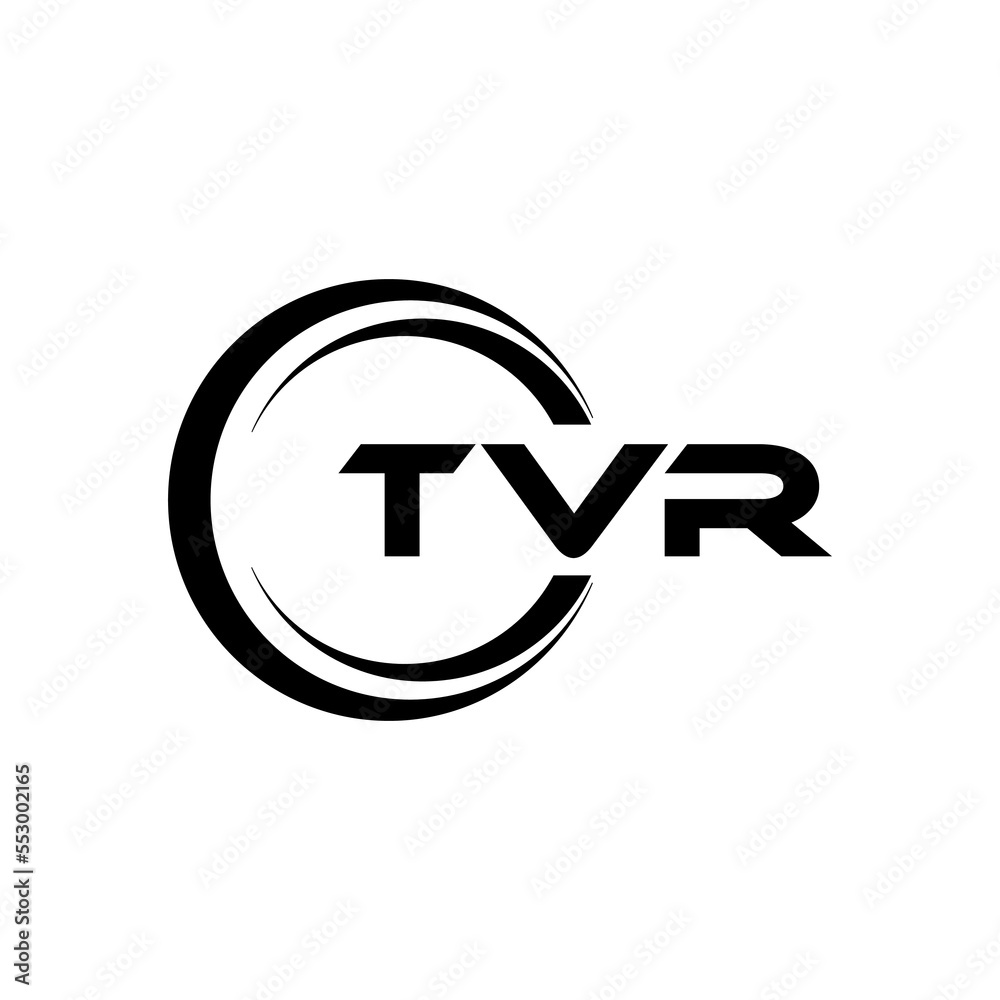 Vetor do Stock: TVR letter logo design with white background in ...