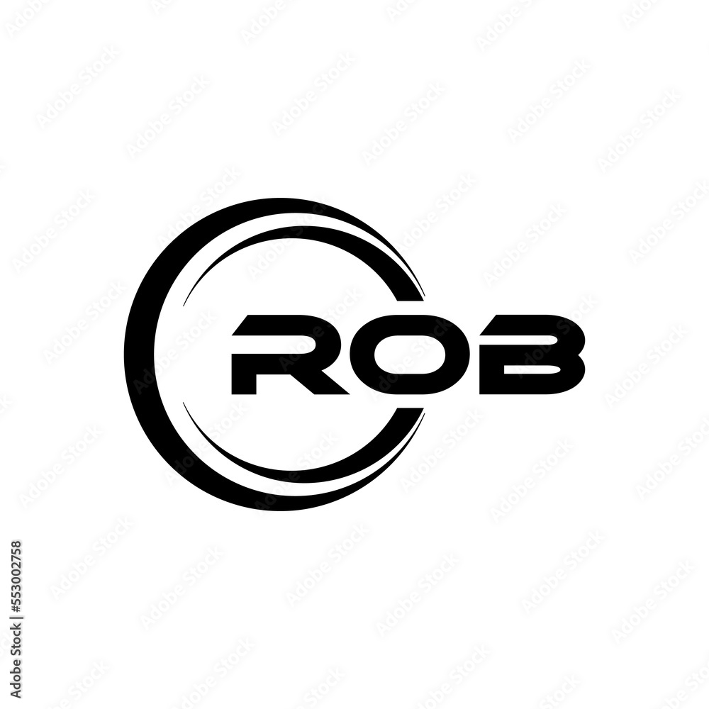 ROB letter logo design with white background in illustrator, cube logo ...
