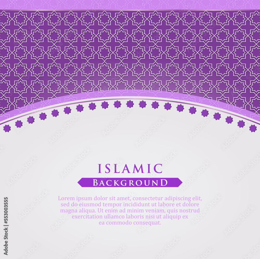 islamic background with arabic pattern with purple color Stock Vector ...