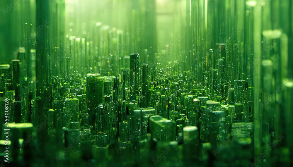 Green matrix background. Ai generated. Stock Illustration | Adobe Stock