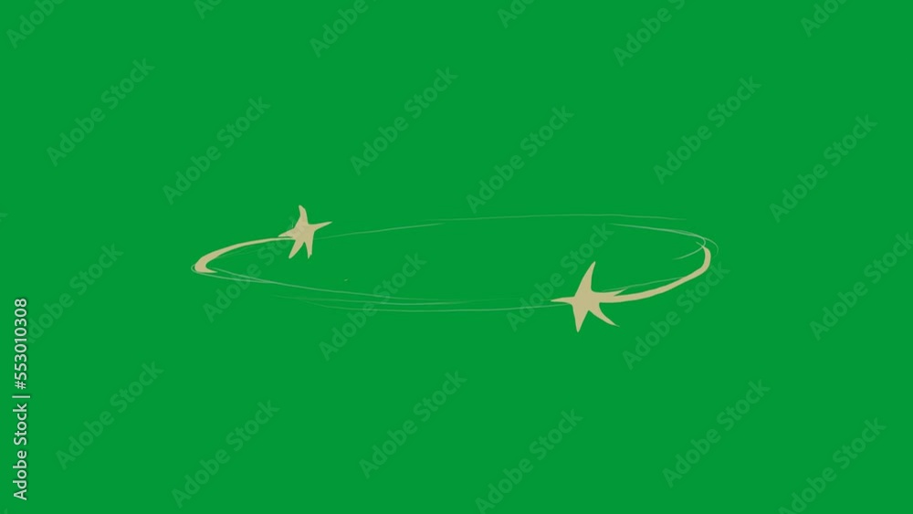 Dizzy flying stars spinning, 4k animated template, green screen in ...