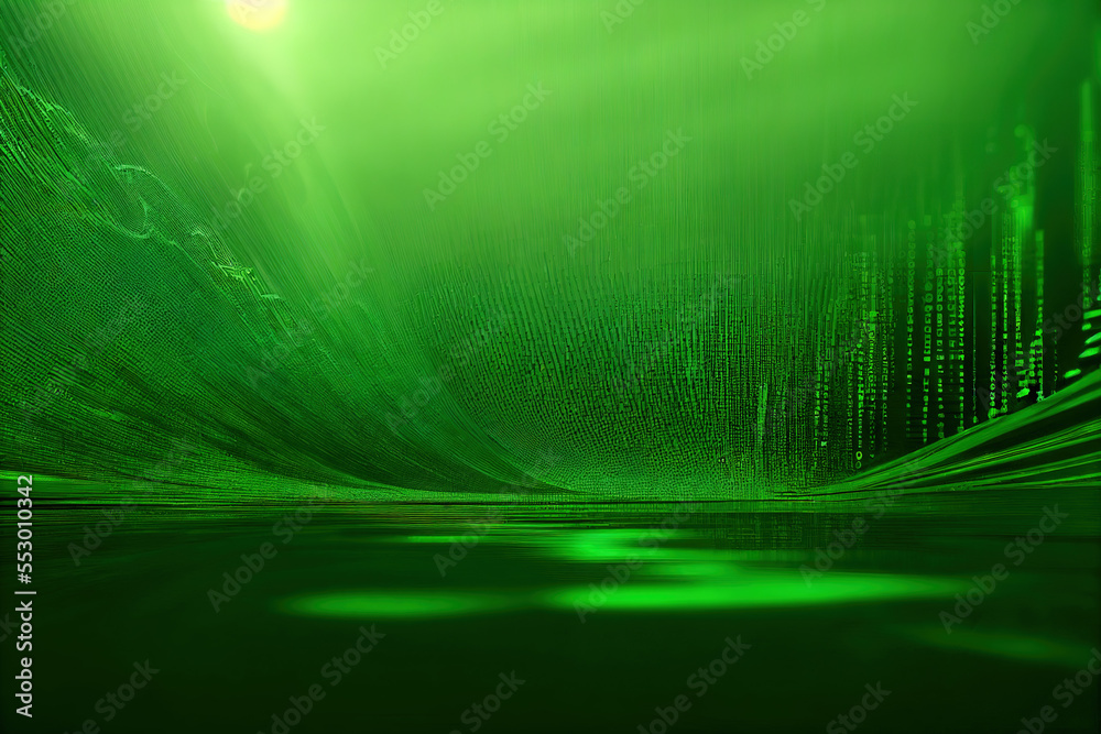 Green matrix background. Ai generated. Stock Illustration | Adobe Stock