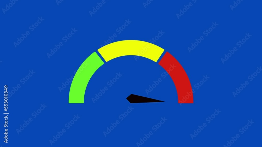 Low medium and high level, 2D gauge animation, rising and falling, Blue ...