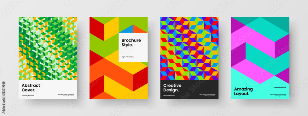 Isolated mosaic tiles poster illustration composition. Bright front ...