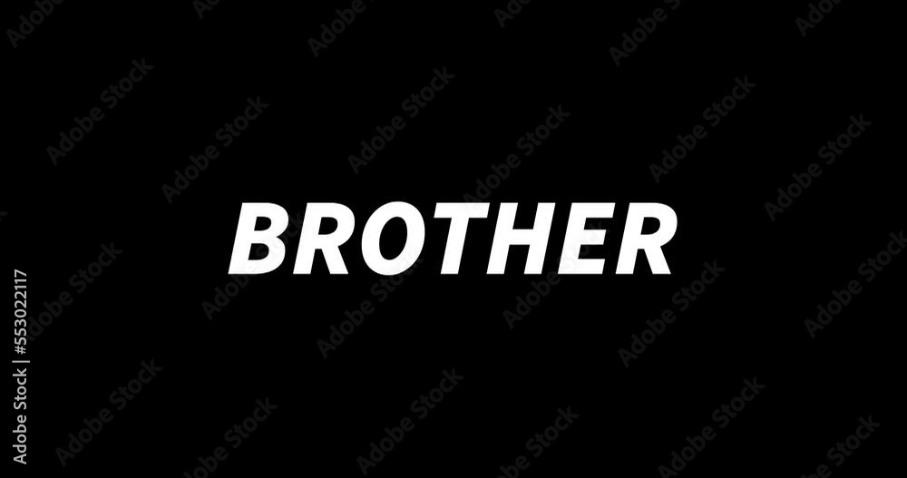 BROTHER text animation on black background. Modern text animation ...