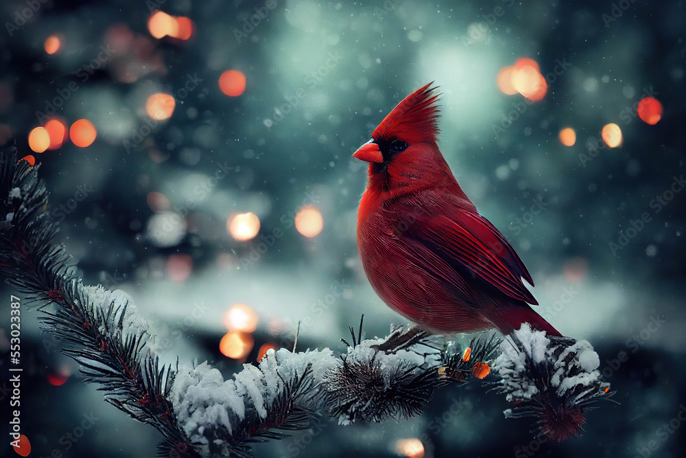 Cardinal Bird In Snow Wallpapers