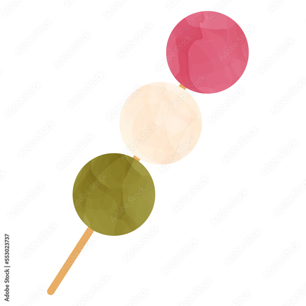 Mitarashi Dango - Japanese sweet rice dumpling.Cute colorful dango.Line ...