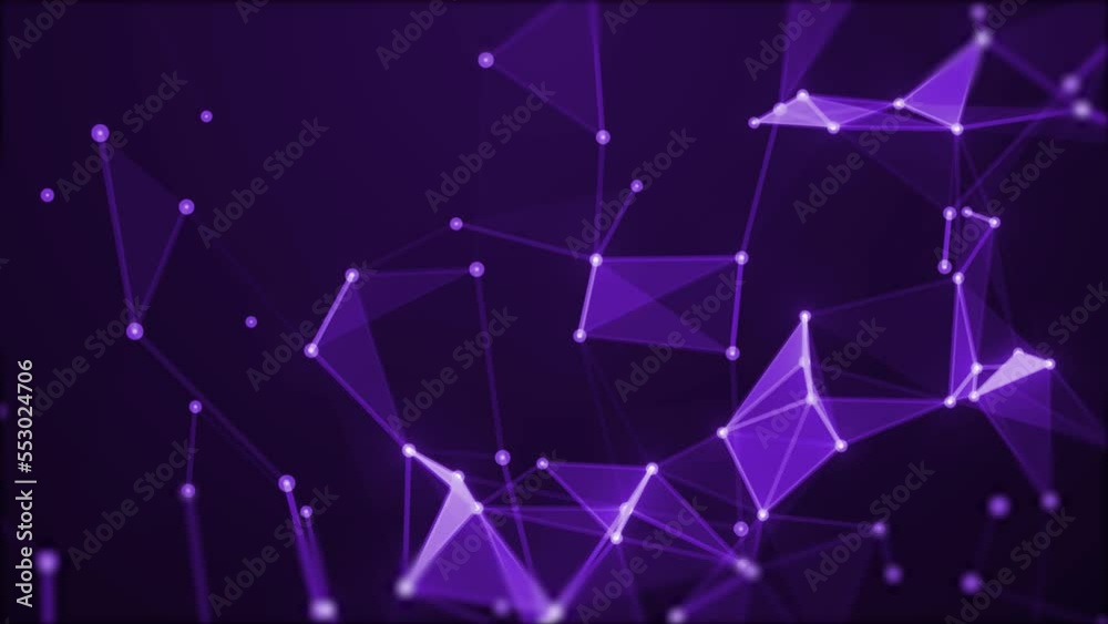 Vidéo Stock Purple Futuristic Technology Glowing Plexus Connection Network Background. Molecular ...