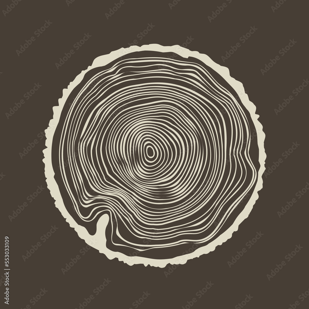 Round tree trunk cut, sawn pine or oak slice. Saw cut timber, wood ...