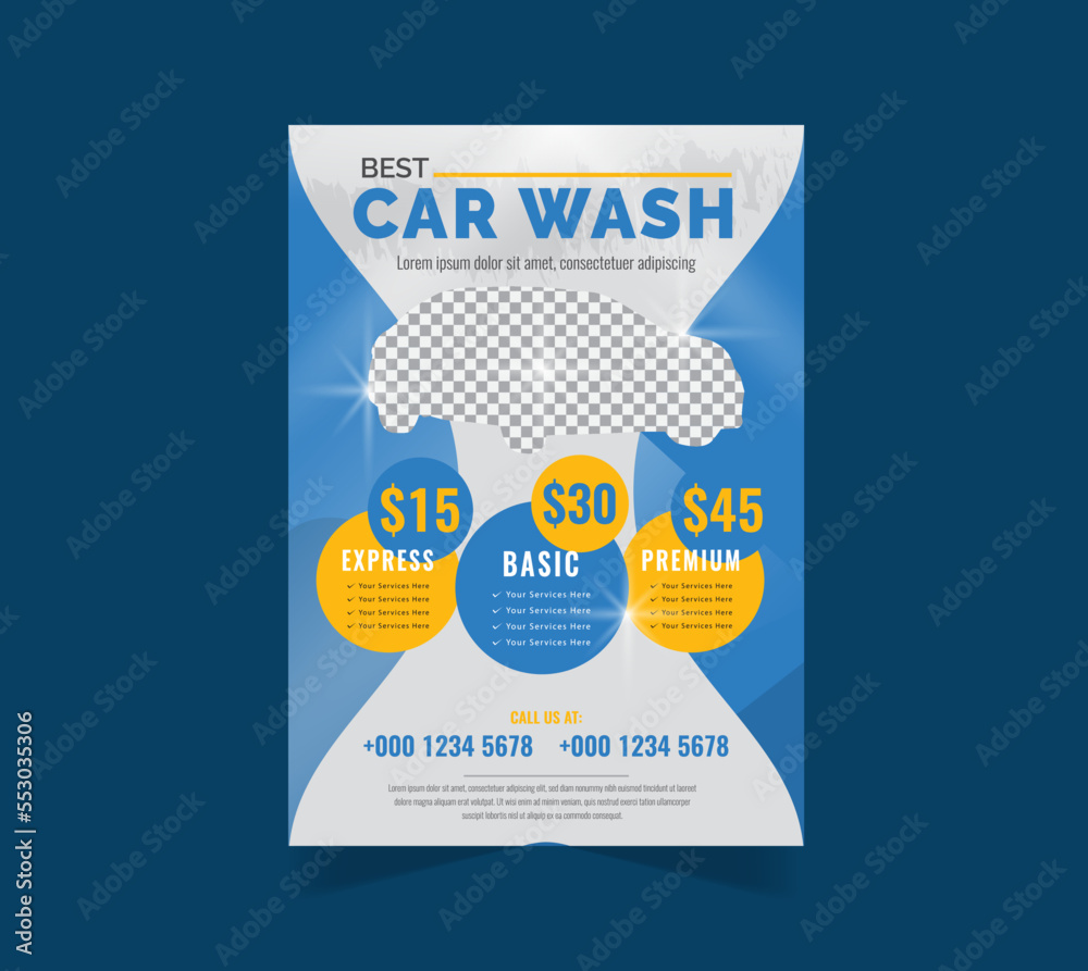 Car Wash Flyer Design Template, Car Cleaning Service flyer, Washing ...