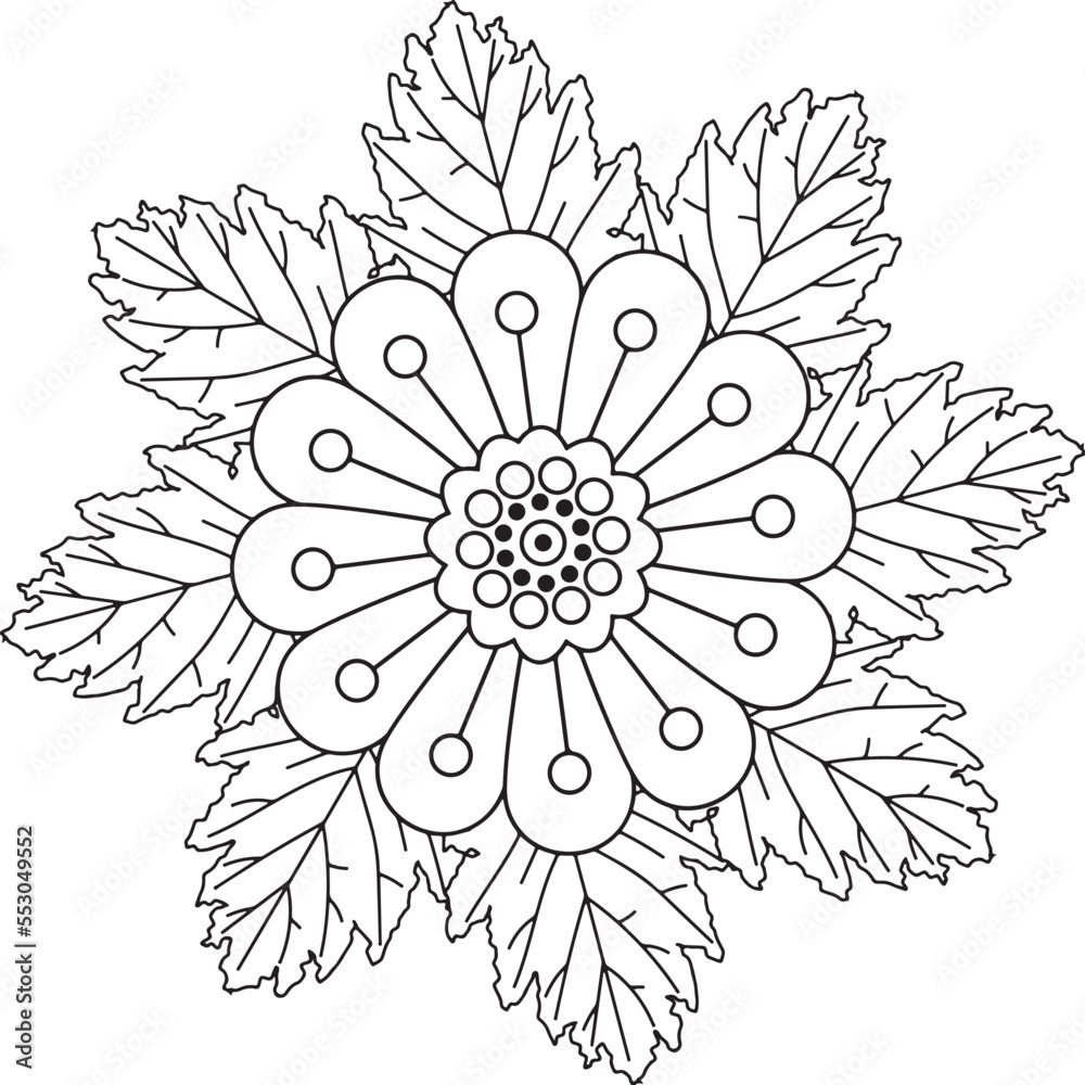 Flower coloring book page, Adult Coloring book page for amazon. Flower ...