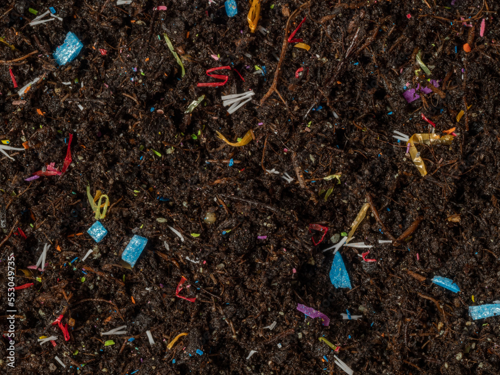 Microplastics in soil - soil contaminated with mineral microplastics ...