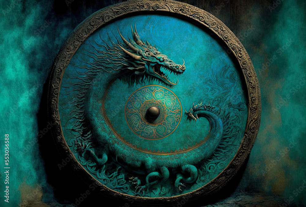 Turquoise dragon is the shamanic spirit of the powerful drum, female ...