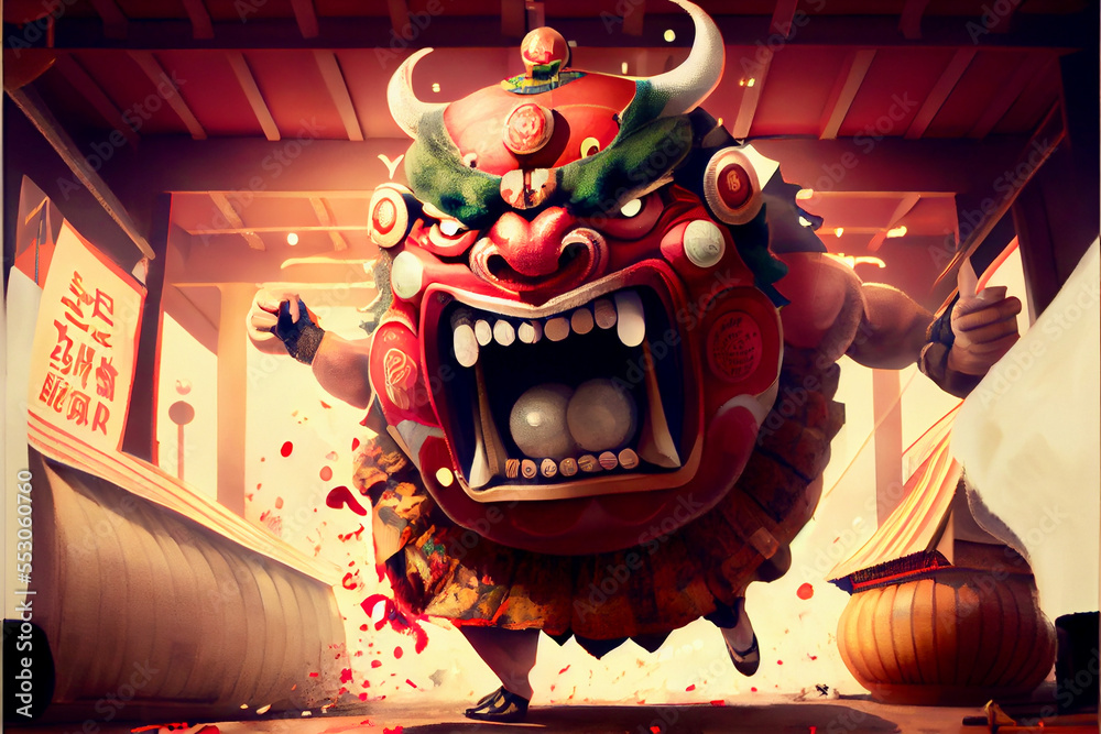 Generative AI abstract render of a Japanese mythical creature Stock ...