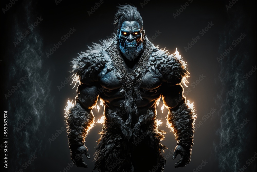 Yeti-Gorilla Warrior. Abonimable muscular bigfoot male. Character ...