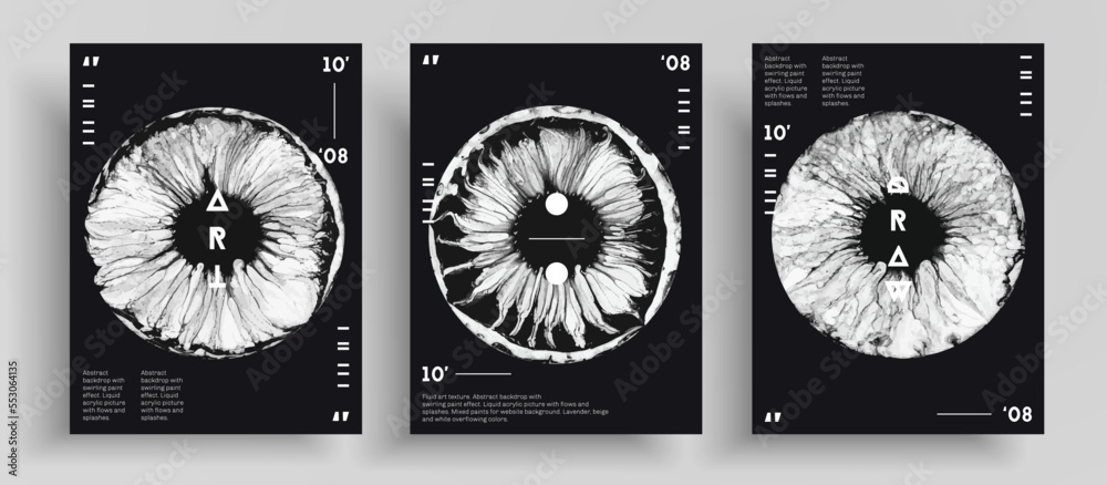 Abstract vector placard, texture pack of fluid art covers. Artistic ...