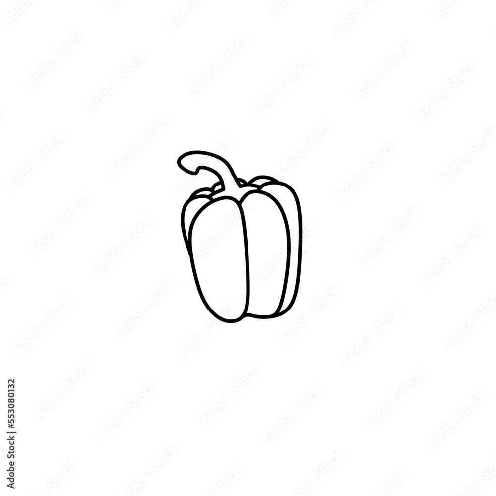 illustration vector graphic of paprika line art perfect for logos ...