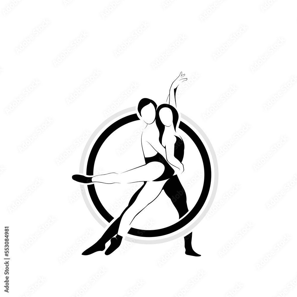 double dancing logo design Stock Vector | Adobe Stock