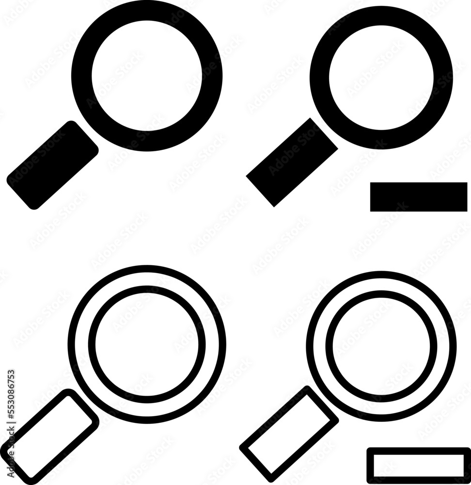 zoom out and zoom in icon set illustration on white background..eps ...