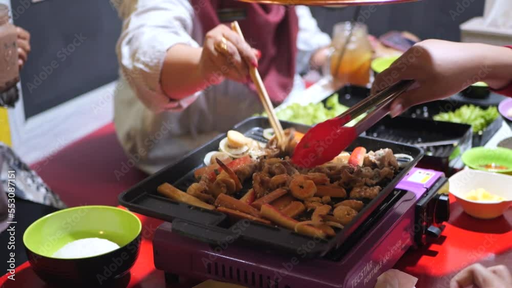 Selective focus korea steamboat pan on clove at Tarakan, Indonesia ...