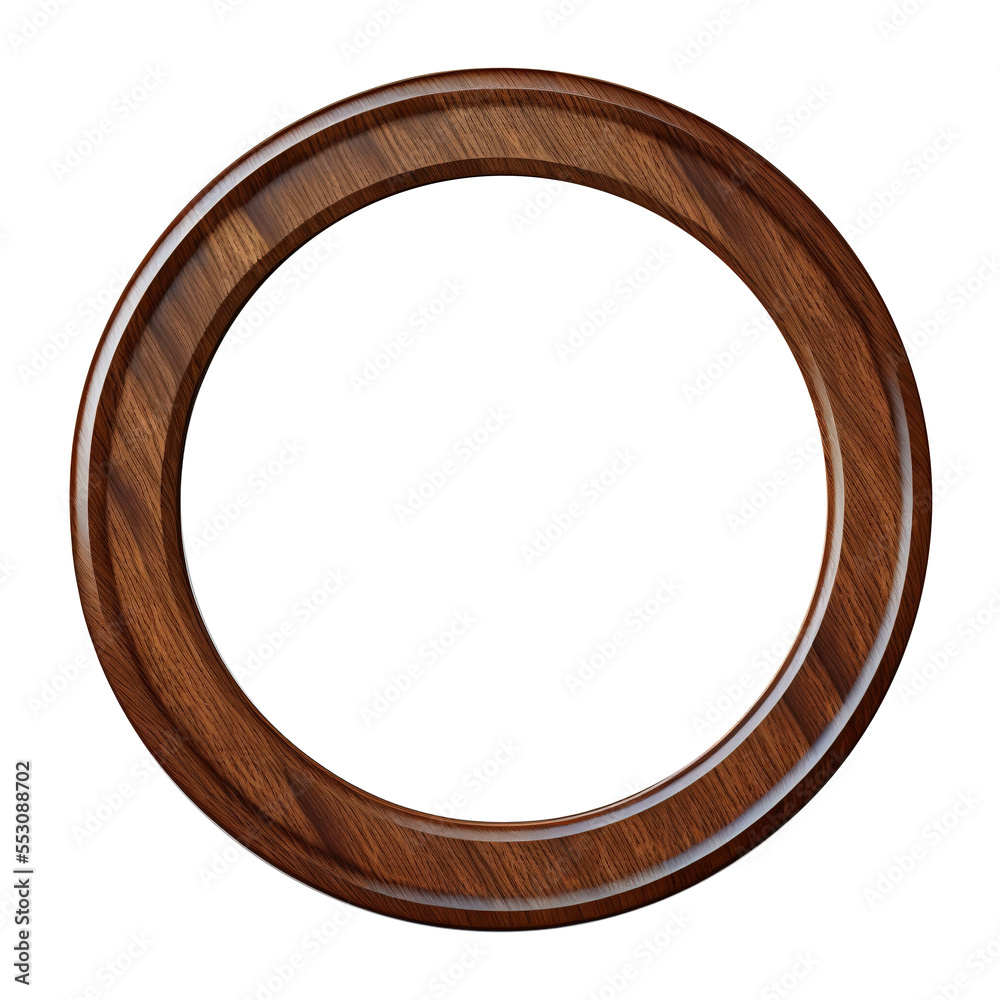 wooden round frame Stock Illustration | Adobe Stock